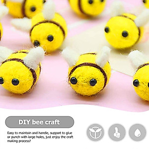 10Pcs Wool Felt Bee Mini Crafts Bees Bee Ornament for Shower Easter Party Home Cap Decoration DIY Handmade Craft