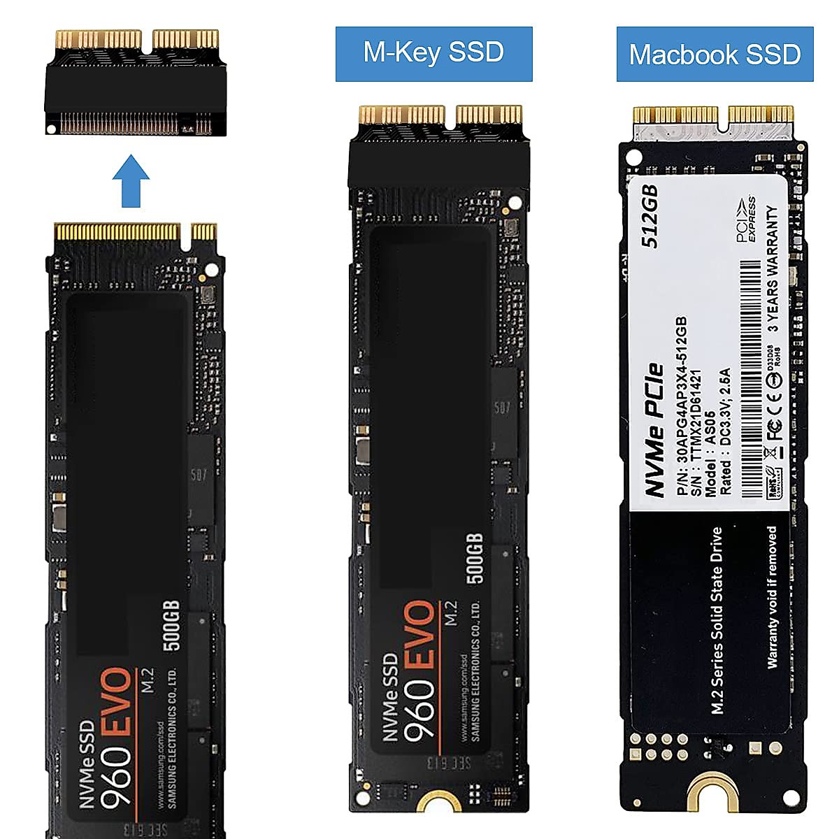 DKARDU NGFF M.2 nVME SSD Adapter Card for MacBook, Upgrade for MacBook 2013-2017 Convert, M.2 PCI-e NVME SSD Replace for MacBook SSD MZ-JPU128T/SD6PQ4M-128G, 2 PCS