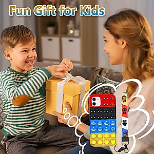 Courgas for iPhone 11 Case for Boys Kids, Cartoon Bubble Silicone Anti-Slip Shockproof Anti-Scratch Anti-Fingerprint, Includes Detachable Lanyard Strap, 6.1 inch