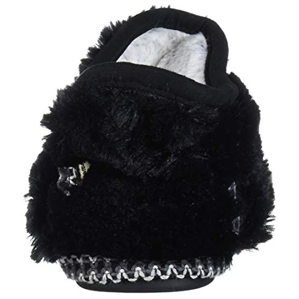 Dearfoams Unisex-Kid's Charlotte faux faux fur Bootie Slipper, Black, 2-3 Big