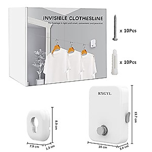 Retractable Clothesline Indoor Outdoor Clothes Line 14ft, Wall Mounted Heavy Duty Retractable Clothesline Laundry Line Retractable Can Hanging Clothes 55lb, Clothes Drying line Best Gift for Family