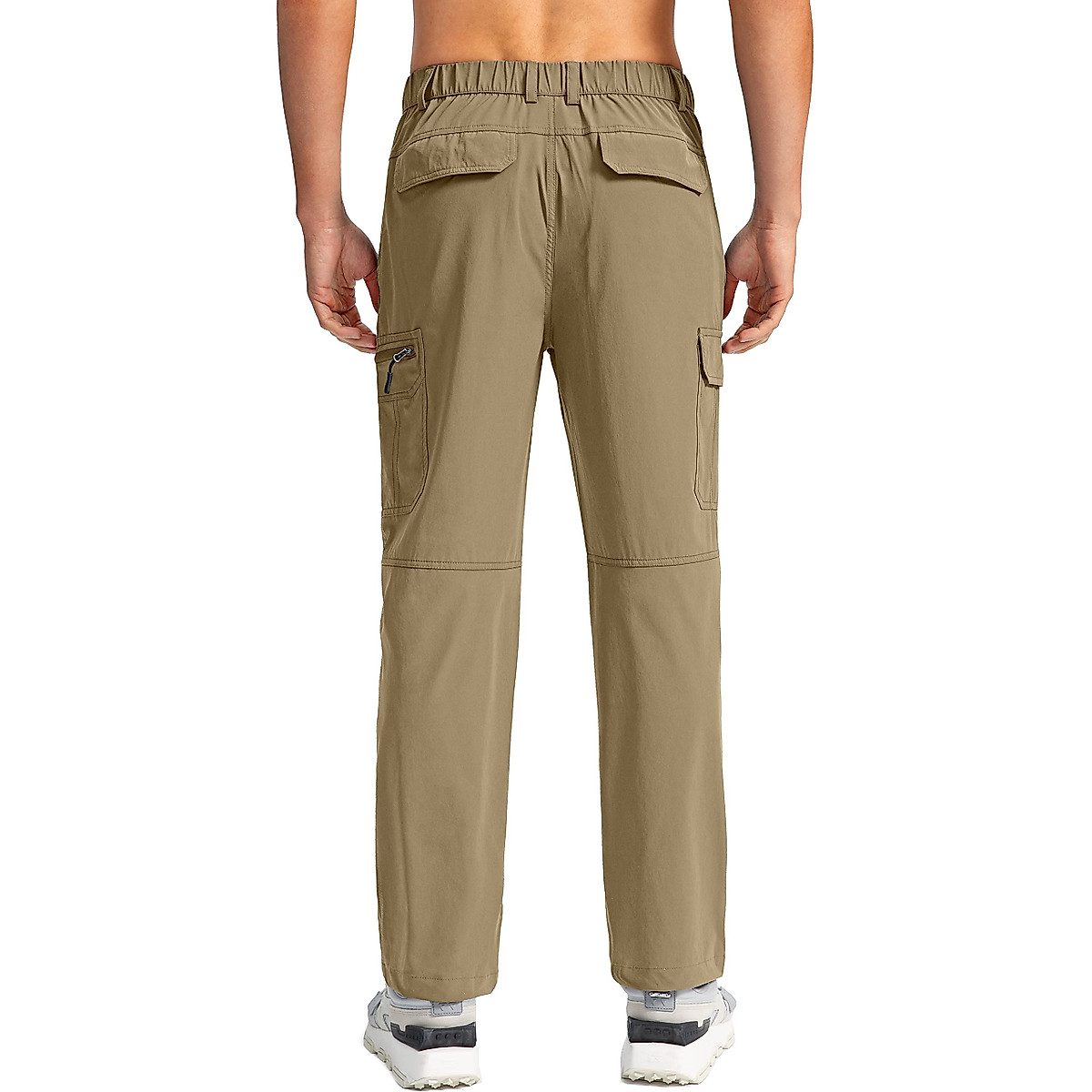 Pudolla Men's Hiking Cargo Pants Lightweight Outdoor Travel Pants for Men with Multi-Pockets for Fishing Camping Work(Sage Medium)