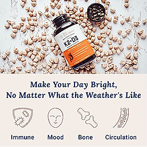 Live Conscious Vitamin K2 MK7 with D3 Supplement by LiveWell | Bone & Heart Health Support - Patented Vitamin K & Vitamin D3 5000 IU - 120 Softgels (2-Pack)