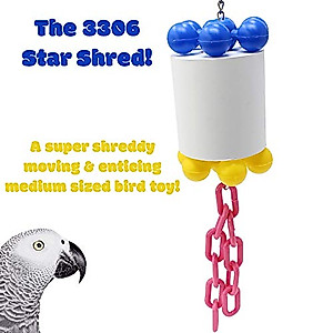 3306 Star Shred Bonka Bird Toys Colorful Shredding Beak Parrot Cockatoo Amazon African Grey Quaker