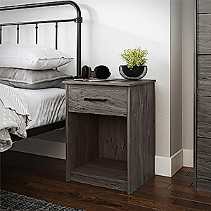 Ameriwood Home Edgewater Nightstand with Drawer, Grey Oak