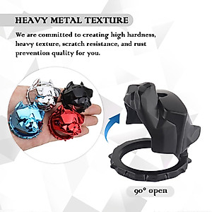 NHHC Car Push Start Button Cover,Heavy Duty Car Ignition Button Cover with Cool Dog Design for Car Decorations,Universal Car Interior Accessories Engine Start Stop Button Cover (Black)