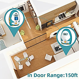 TimeFlys Audio Baby Monitor OL Portable, Two-Way Talk, Long Range up to 1000 ft, Temperature Monitoring and Warning, Lullabies, Vibration, LCD Display, 1 Adaptor 1 Set of Rechargeable Battery