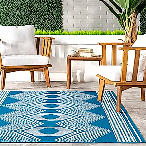 nuLOOM Ranya Tribal Indoor/Outdoor Area Rug, 8' x 10', Teal