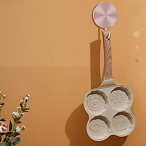 Unoschrim Egg Frying Pan | 4-Cup, Nonstick Fried Egg Pan, Aluminium Omelette Pan, Versatile Breakfast Frying Pan for Cooking Egg, Hamburger, and Pancake, Compatible with All Stoves, Off White