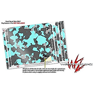 WraptorSkinz PS4 Pro Skin WraptorCamo Old School Camouflage Camo Neon Teal - Decal Style Skin Wrap fits Sony PlayStation 4 Pro Console