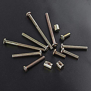Crib Screws and Bolts Replacement Hardware Kit - Baby Bed Screws 85mm 75mm 70mm 55mm 50mm 45mm 40mm 30mm 20mm 16mm M6 Replacement Bolts Barrel Nuts for Baby Toddler Bed Crib Furniture