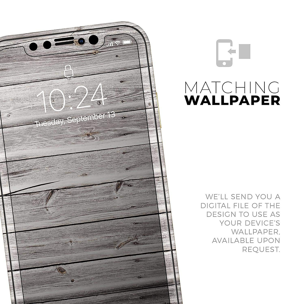 Aged White Wood Planks - DesignSkinz Protective Vinyl Decal Wrap Skin Cover Compatible with The Apple iPhone XR (Full-Body, Screen Trim & Back Glass Skin)