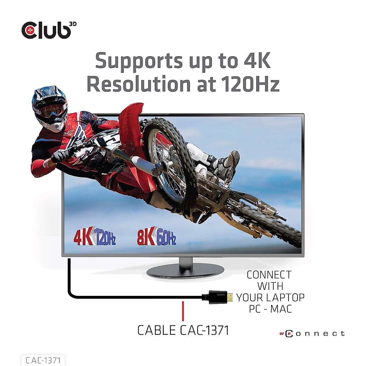 Club3D CAC-1371 Ultra High Speed HDMI 2.1 Certified 4K 120Hz 8K 60Hz M/M Cable 1m - 3.28ft