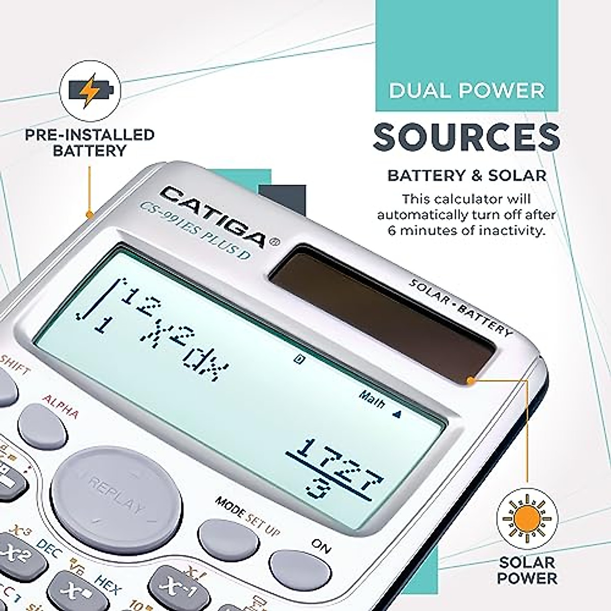 Scientific Calculator for Math, Engineering and Science Courses, for Students of High School Through College, Basic and Advanced Functions, 991