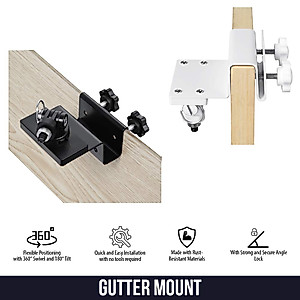 Wasserstein Weatherproof Gutter Mount with Universal Screw Adapter - Compatible with Blink Outdoor/Outdoor 4/XT/XT2 (1-Pack, Black)