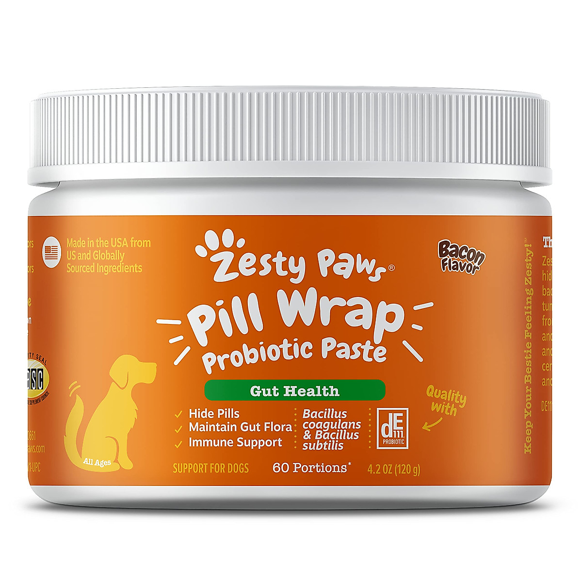 Zesty Paws Glucosamine for Dogs - Hip & Joint Health Soft Chews with Chondroitin & MSM + Pill Wrap Probiotic Paste for Dogs - Immune & Digestive System Support