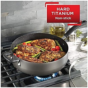 T-fal, Ultimate Hard Anodized, Nonstick 5 Qt. Jumbo Cooker, Black, E76582, 5 Quart, Grey