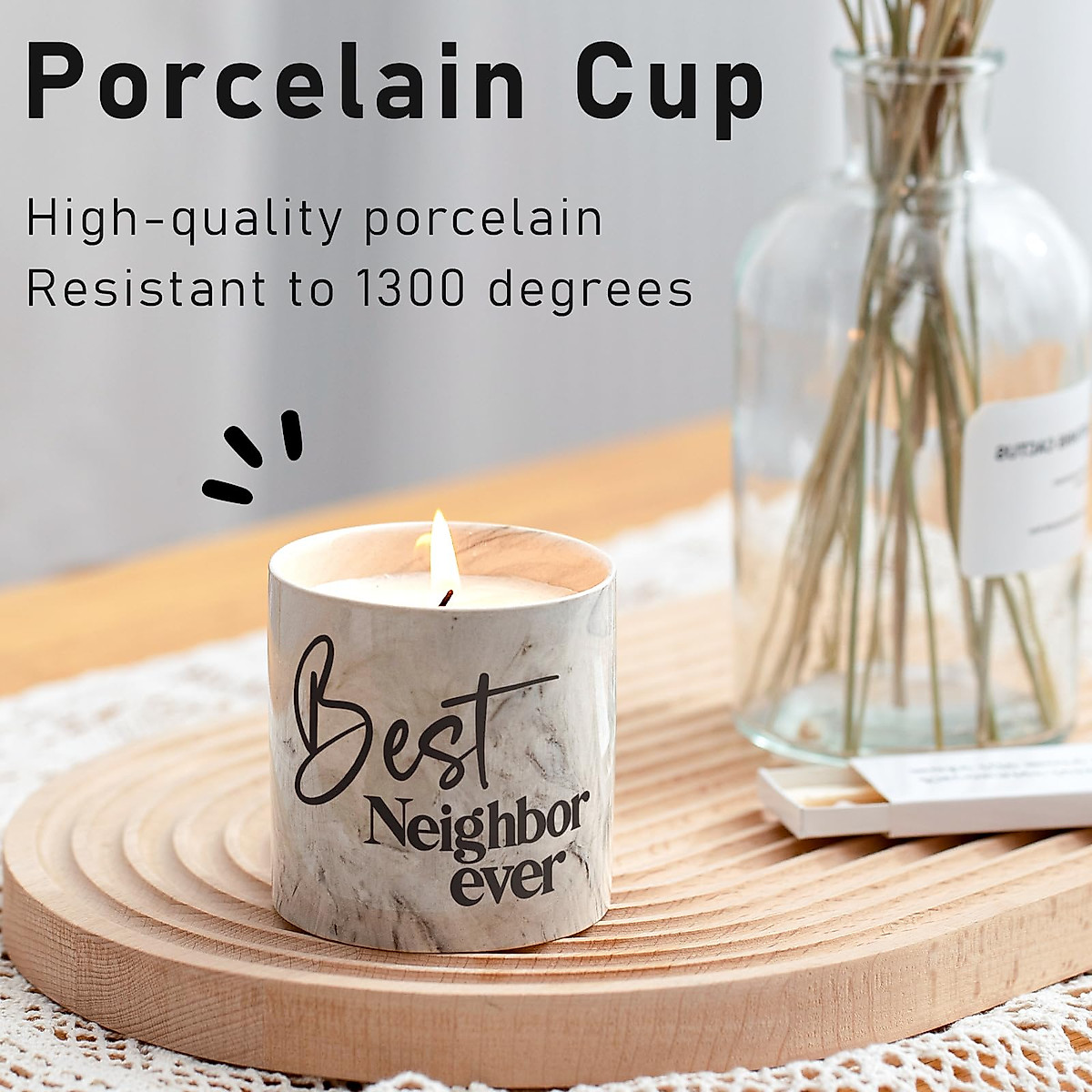 Best Neighbor Ever Gifts-6 oz Scented Candle Lavender Hello Neighbor Gifts for Neighbors New Neighbor Welcome Gift Funny Candles Goodbye Moving Housewarming Presents for New House for Neighbor