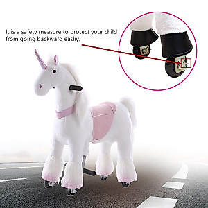 Gidygo Kids Ride on Walking Unicorn Rocking Horse Riding Toy for Children L Size for 5-12 Years Old