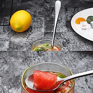 Long Handle Stirring Spoon, DaKuan Set of 10 Stainless Steel Mixing Spoon for Iced Tea, Coffee, Cocktail, Milkshake, Cold Drink