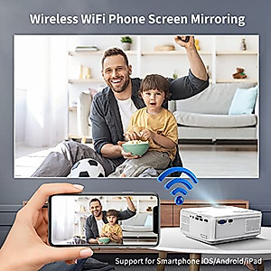 Artlii Enjoy2 Projector with WiFi and Bluetooth, Mini Projector, Portable Projector, Compatible with TV Stick, iOS, Android