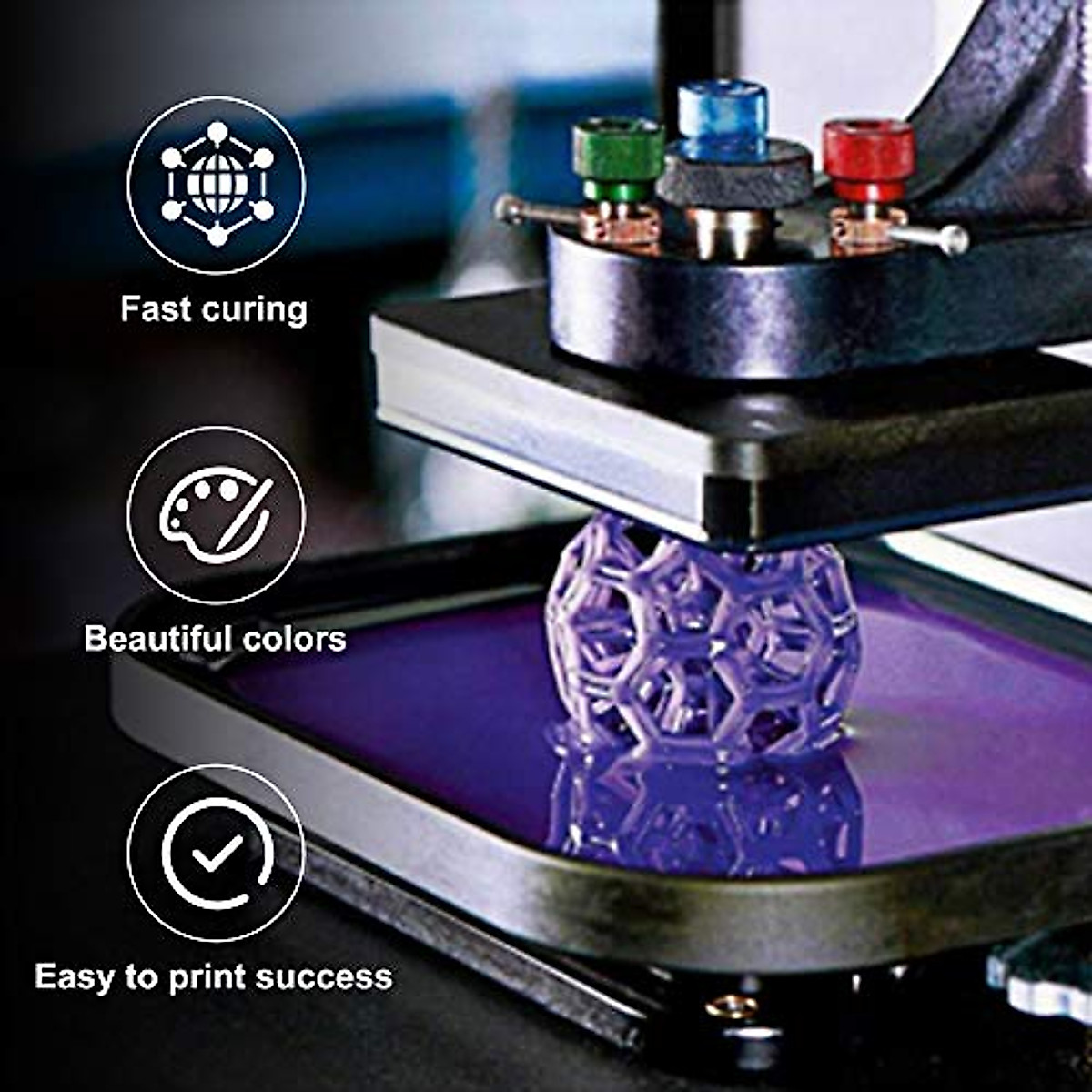 【DR.3D】3D Printer Resin, Smelless Standard Resin for 3D Resin Printer, 405nm Photopolymer Resin with Great Details & Ragidity, Fast Curing Resin for LCD 3D Printing, Grey 1000g