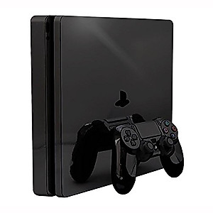 Black Chrome Mirror - Vinyl Decal Mod Skin Kit by System Skins - Compatible with PlayStation 4 Slim Console (PS4S)