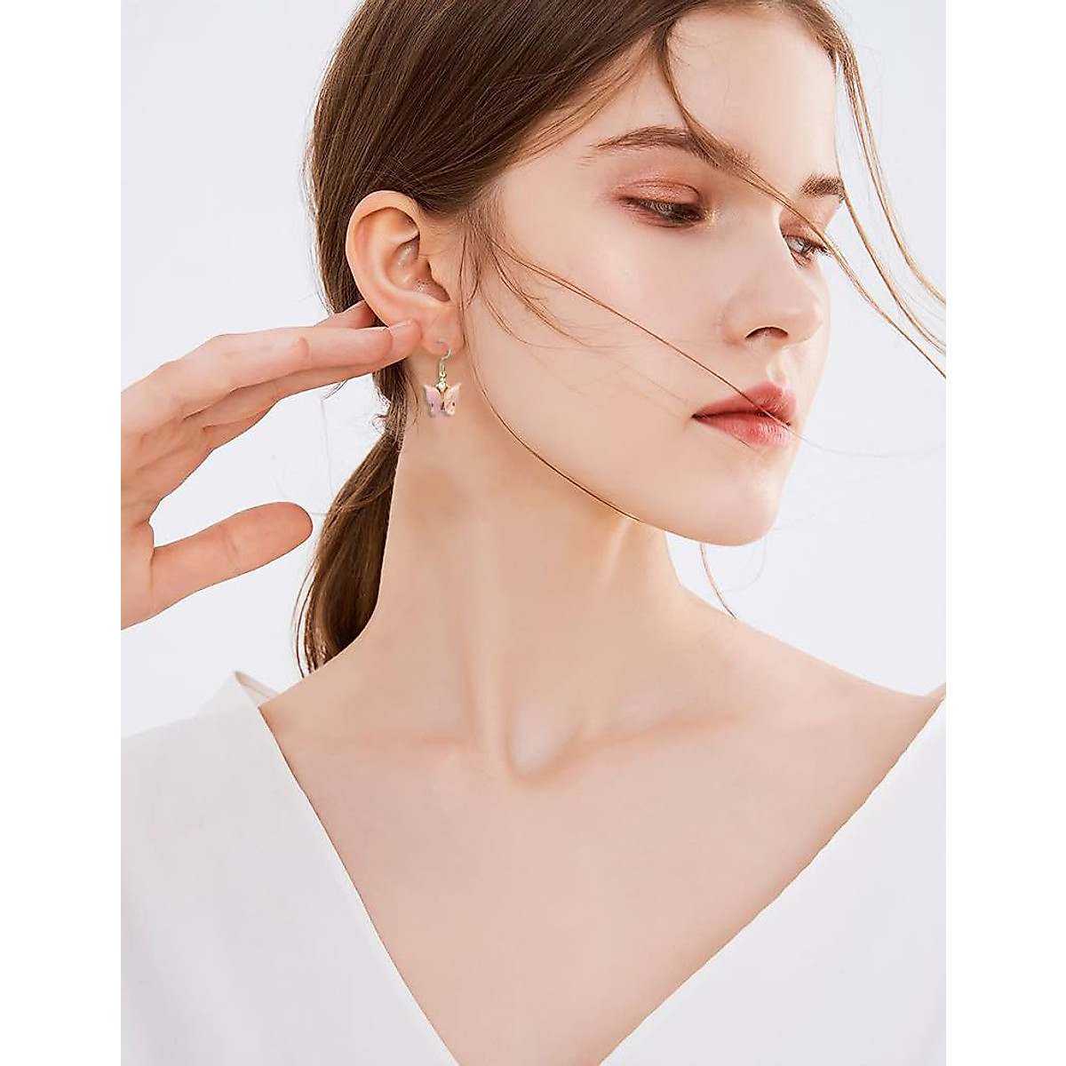 CASDAN 30 Pairs Weird Earrings Funny Earrings Gummy Bear Duck Water Bottle Fish Dinosaur Mushroom Butterfly Strawberry Dangle Earrings Set for Women