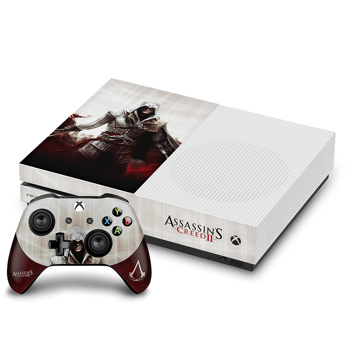 Head Case Designs Officially Licensed Assassin's Creed Cover Art II Graphics Matte Vinyl Sticker Gaming Skin Decal Cover Compatible With Xbox One S Console and Controller Bundle