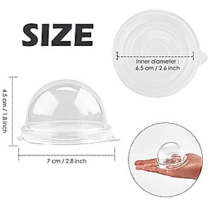 Zezzxu 50 Pack Mini Bundt Cake Containers Clear Plastic Cupcake Box with Dome Lids for Chocolate Covered Cookies, Muffin, Cheesecake, Mooncake and Other Mini Desserts (Clear Base)
