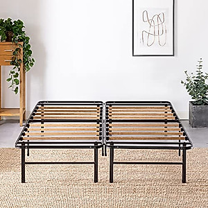 Zinus SmartBase Essential Mattress Foundation with Bamboo Slats / Metal Platform Bed Frame / Sustainable Bamboo Slat Support / No Box Spring Needed / Easy Assembly, Queen