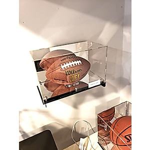 Full Size Football, Shoe, Sneaker Shelf Wall Mount Acrylic Display Case Memorabilia Box UV Protection Floating Box
