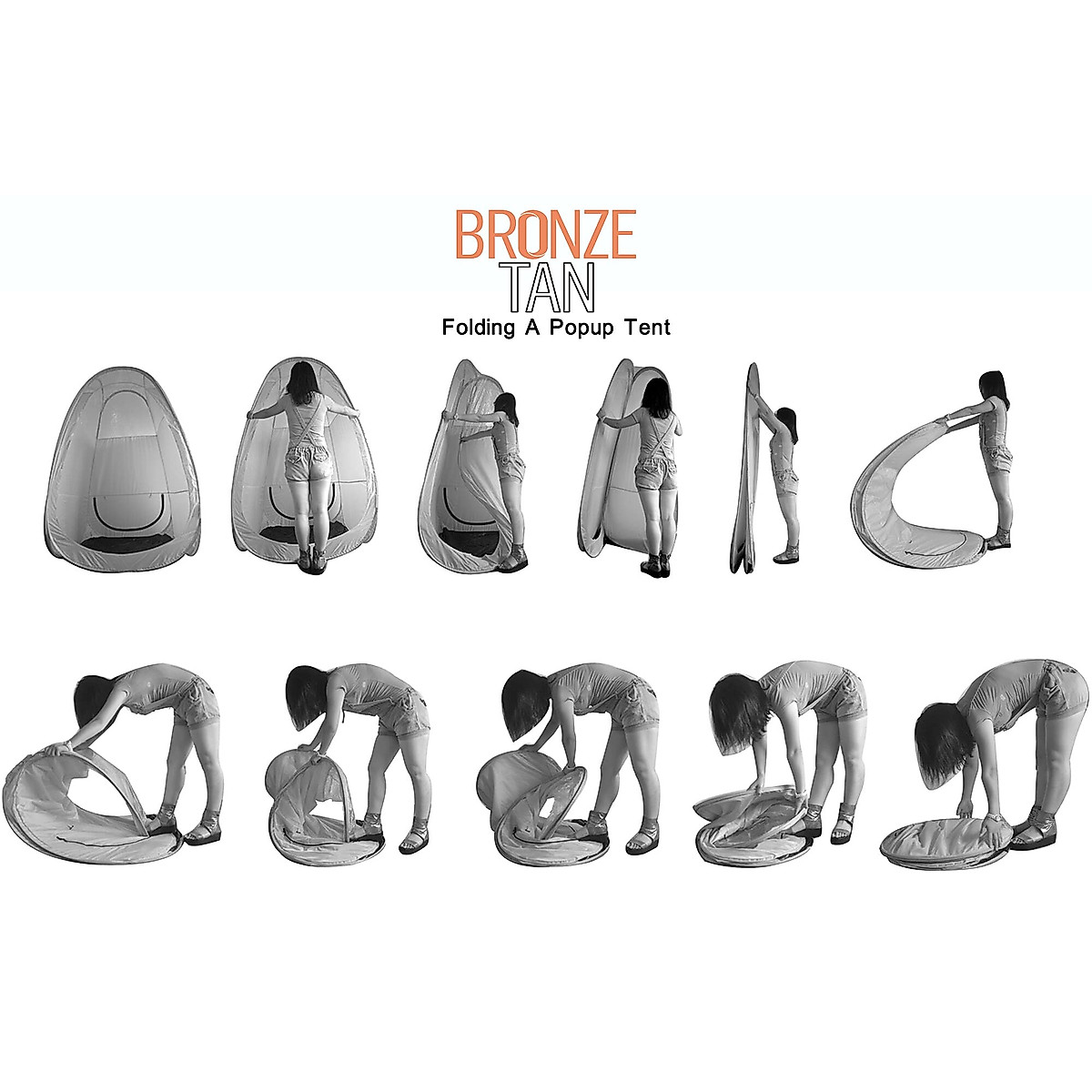 Bronze Tan Spray Tan Tent Pop Up for Spray Tan Professional - Waterproof Spray Tan Booth with FREE Portable Spray Tent Carrying Case - Self Tanning Booth - Black