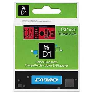 DYMO D1 Black Red 45017 Label Cassette - 1/2'' x 23' by DYMO