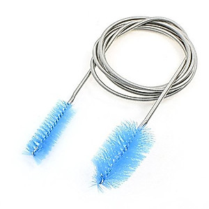 yueton Aquarium Water Filter Pipe Air Tube Hose Stainless Steel Cleaning Brush Flexible Double Ended Hose Brush(61inch)