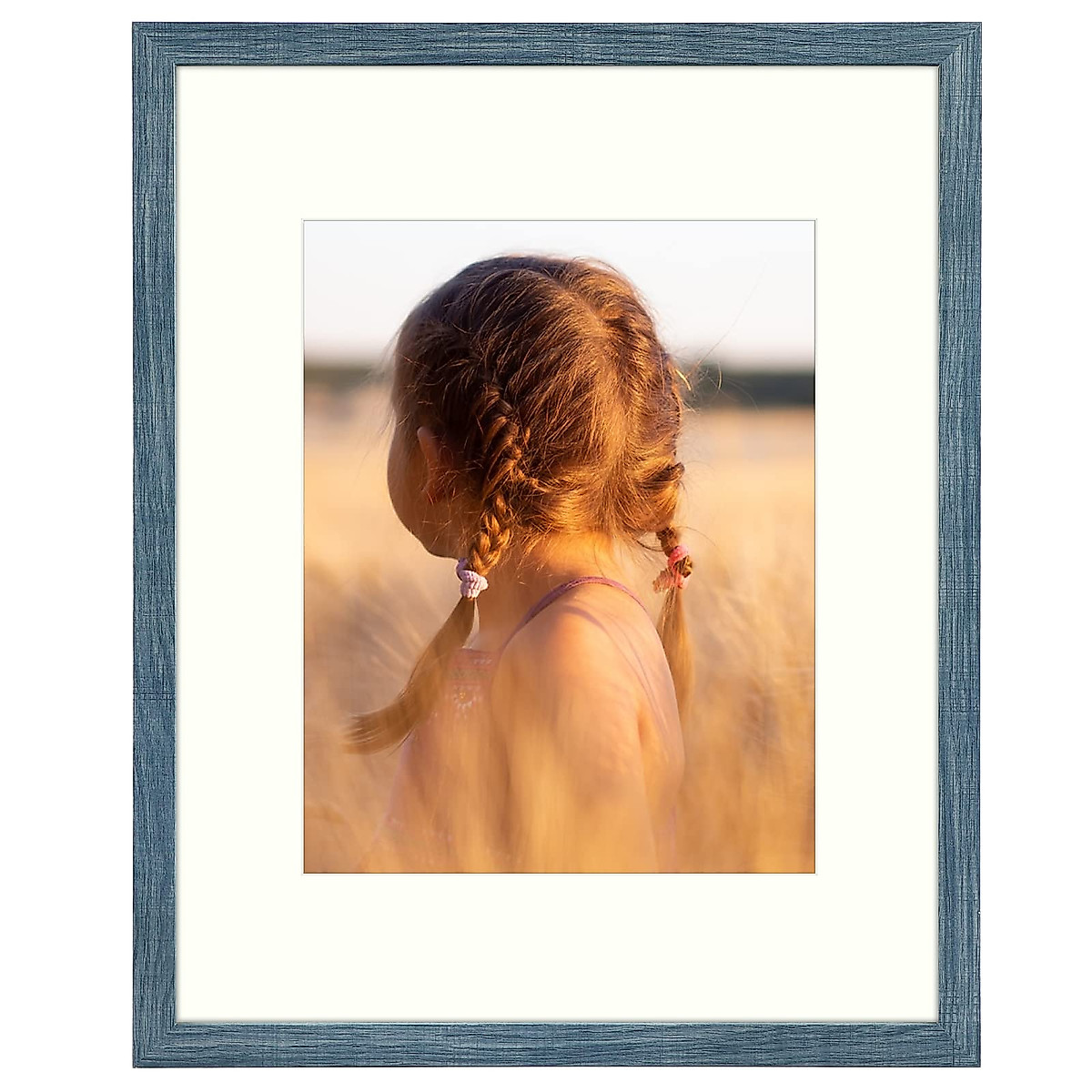 Golden State Art, 16x20 Picture Frame with Mat for 11x14 - High Definition Glass Wall Mounting Horizontal Vertical Displaylay (Blue, 1 Pack)