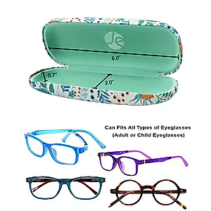 JAVOedge [3 PACK], Floral Pattern Medium Size Hard Eyeglass Storage Case Fits Most Glasses With Micro Cloth - Style C
