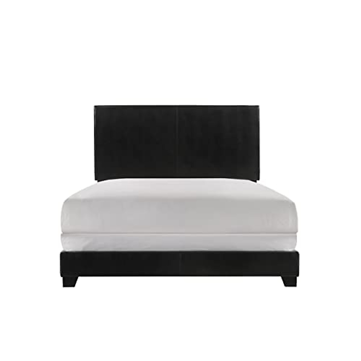 Crown Mark Erin Upholstered Panel Bed in Black, Full