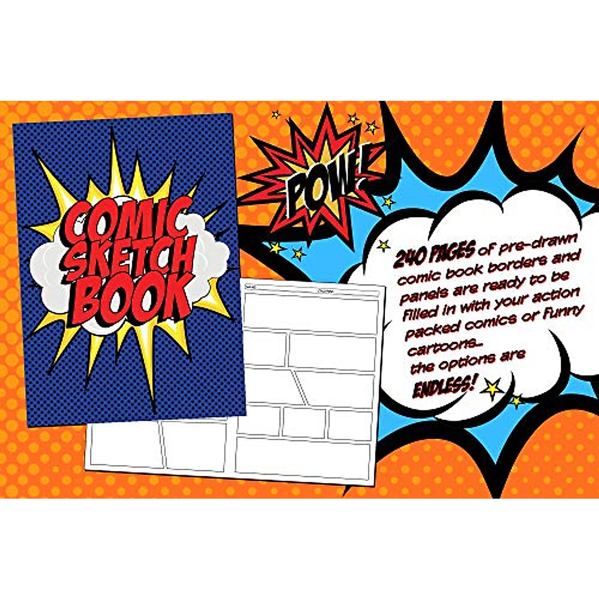 Piccadilly Comic Sketchbook | Guided Artistic Sketchbook & Instructions | Draw Your Own Comic Book | 204 Pages