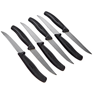Victorinox Swiss Classic, Table Set, Set of 24, Extra Sharp Blade, Wavy Edge, 11 cm, Stainless Steel, Black