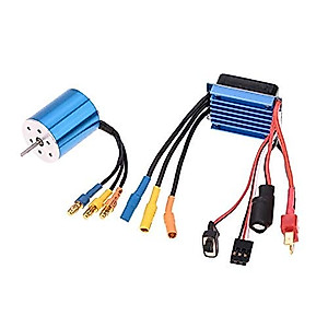 Surpass Hobby 2430 5800KV 7200KV 4P Sensorless Brushless Motor & 25A Brushless ESC Electric Speed Controller for 1/16 1/18 RC Car Truck Model (7200KV)