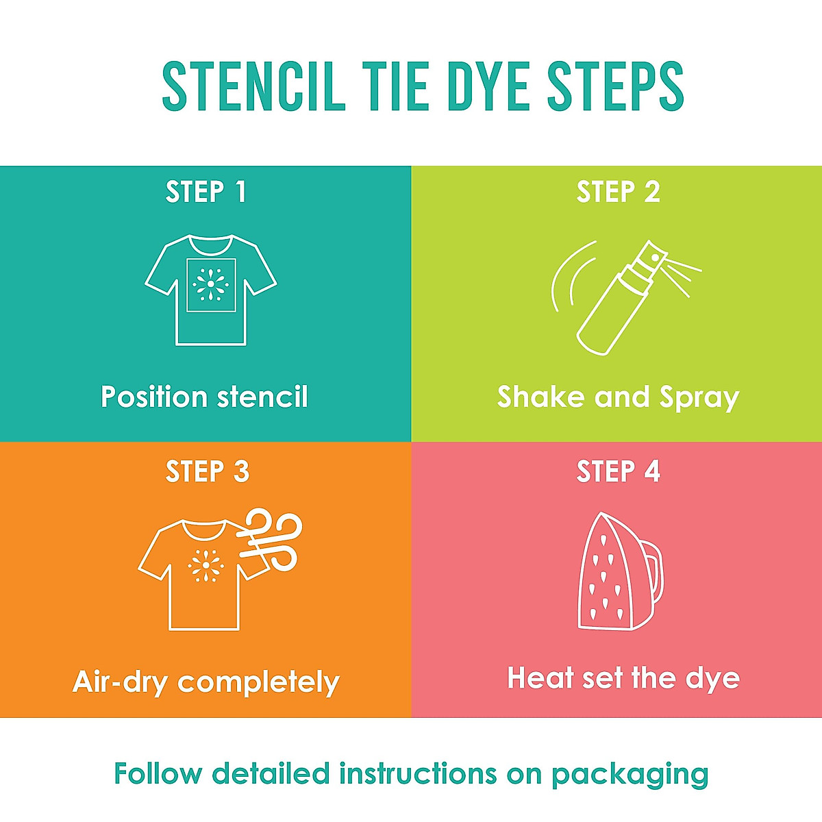 S.E.I. Neon Tie Dye Kit, Fabric Spray Dye, 8 Colors