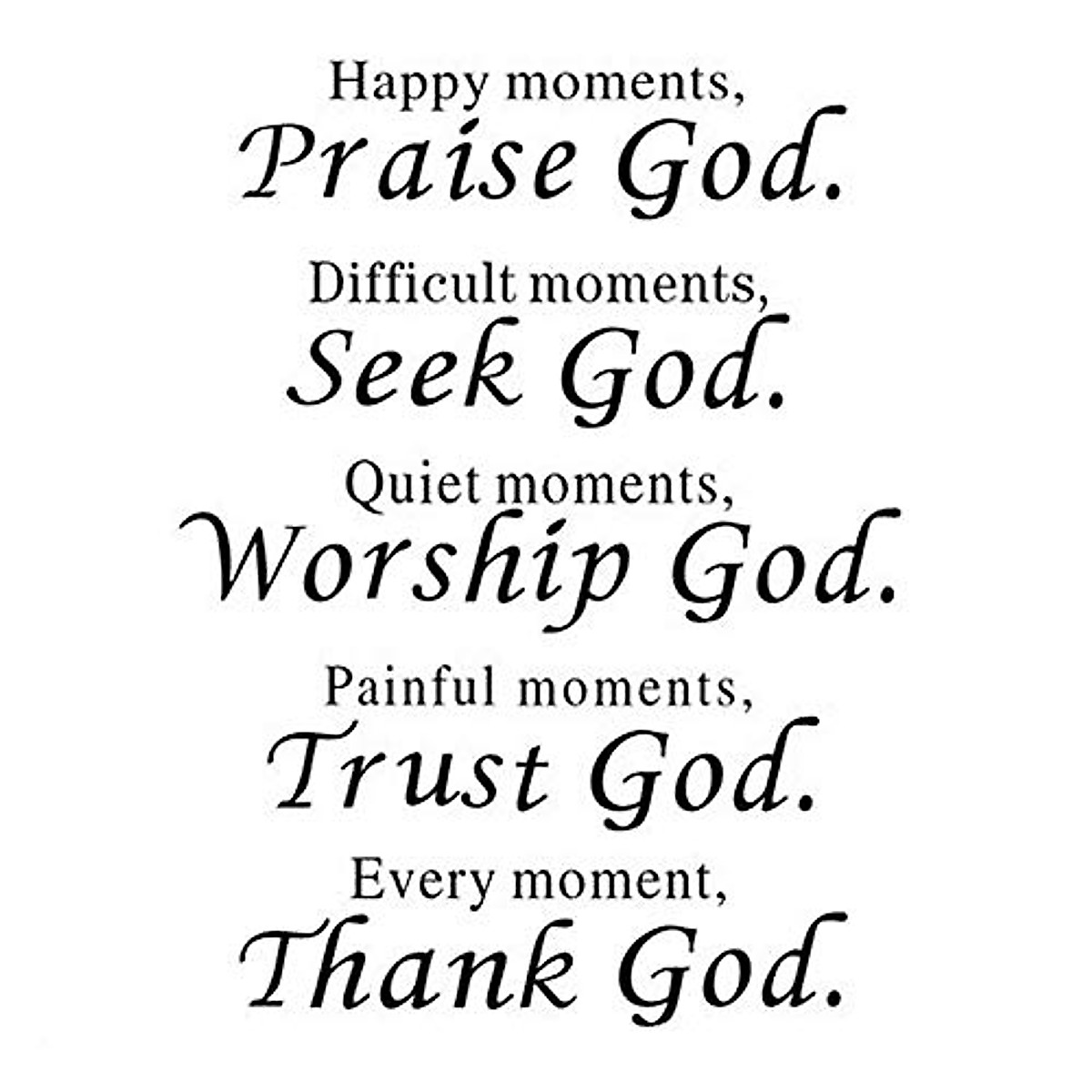 Wall Vinyl Decal Quote Sign Christian Praise God DIY Art Sticker Home Wall Decor