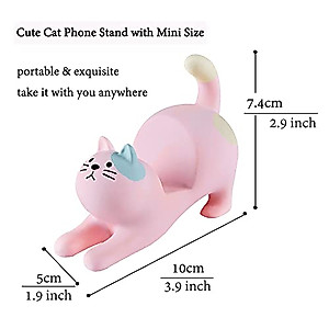 Homewy Cat Phone Stand, Cute Kawaii Phone Holder for Desk, Pink Smartphone Mount for iPad, iPhone, Huawei,Samsung, Xiaomi, Desktop Decoration