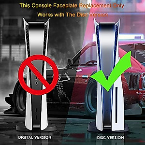 SIKEMAY PS5 Console Cover Plates for Disc Edition, Hard Shockproof Anti-Scratch Playstation 5 Console Replacement Faceplate, Protective PS5 ABS Shell with Fan Vents for PS5 Disc Edition - Light Red