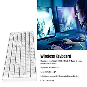 Kafuty-1 Mechanical Gaming Keyboard | 82 Keys | RGB LED Backlit | 2.4G/ Bluetooth 3.0/ Type C Wired 3 Modes, for Windows2000/ME/XP/for Vista /7/HarmonyOS/8/10/for Android/for iOS (Black Shaft)