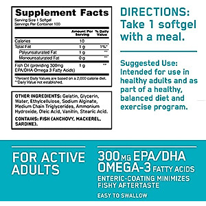 Optimum Nutrition Fish Oil Softgels, 100 Softgel