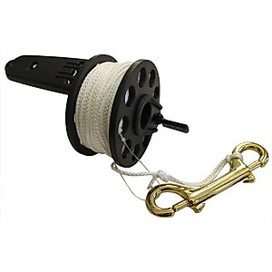Scuba Choice Scuba Diving Compact Finger Spool with Plastic Handle, 100', White Line