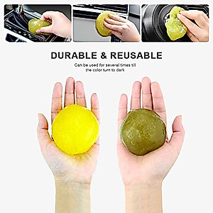 eFuncar Car Cleaning Gel Universal Auto Interior Detailing Gel Slime Fresh Lemon Cleaner Putty Dashboard Dust Removal Glue for Home Office PC Keyboard Air Vent Cup Holder, with A Scraper, 2Pack, 320G