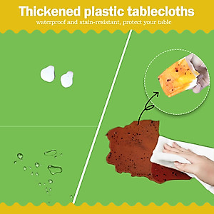 tujol Lime Green 6 Pack Plastic Table Cloth 54" x 108", Disposable Tablecloths Rectangle Table Cover, Plastic Table Cloths for Parties